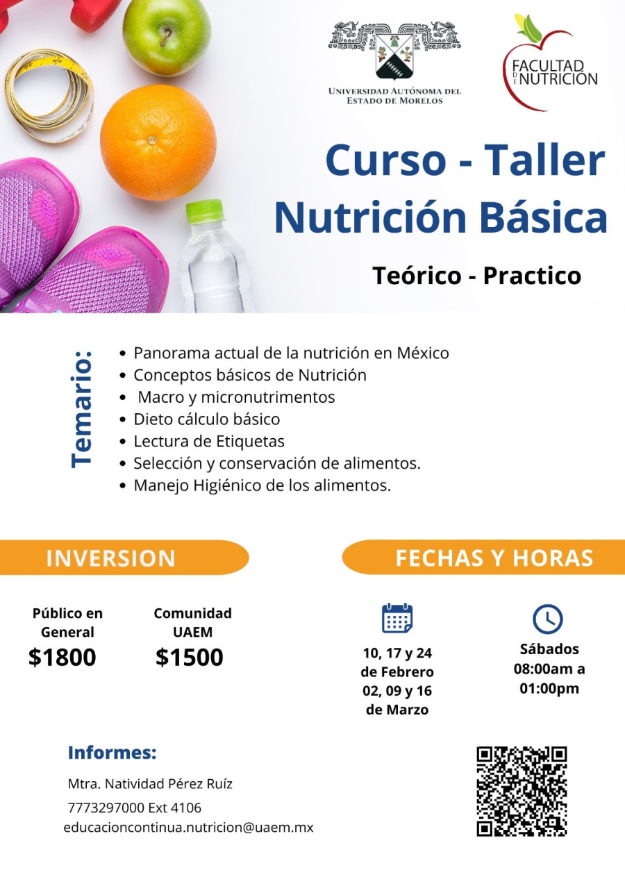 Curso - Taller | Nutrición Básica - Universidad Autónoma del Estado de Morelos