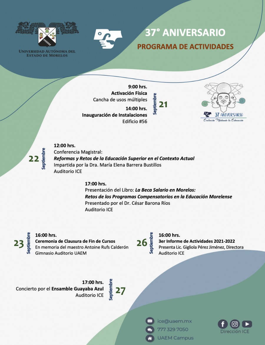 Programa de Actividades 37 Aniversario del ICE - Universidad Autónoma ...