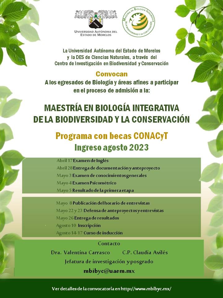 Maestría en Biología Integrativa de la Biodiversidad y la Conservación ...