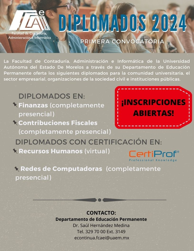 CONVOCATORIA DIPLOMADOS 2024 - Universidad Autónoma del Estado de Morelos
