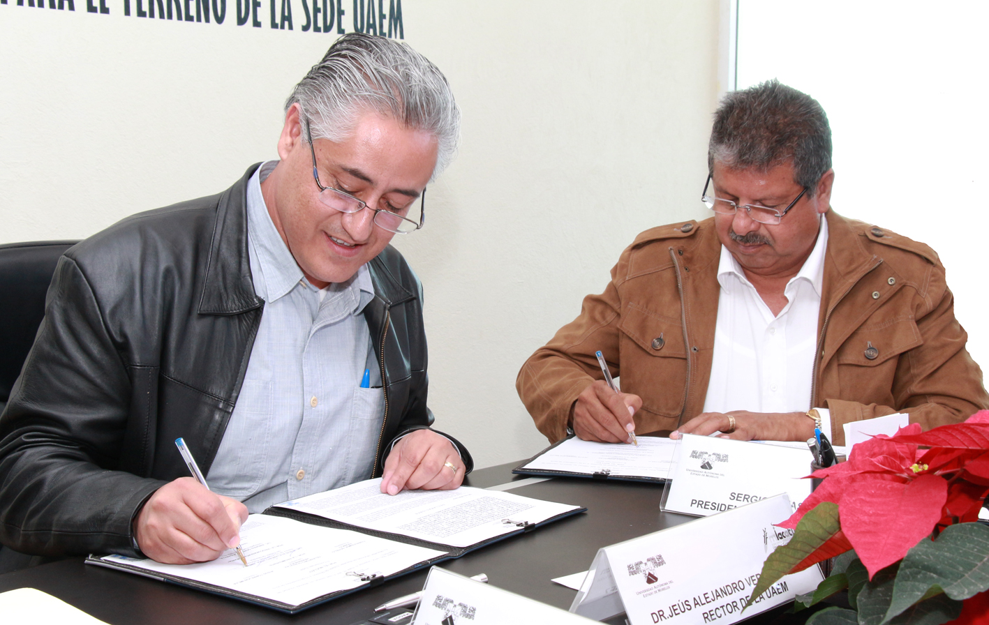 Firman UAEM y Ayuntamiento de Miacatlán convenio de ocupación de predio ... Firman UAEM y Ayuntamiento de Miacatlán convenio de ocupación de predio ...
