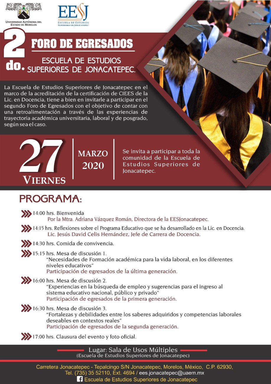 2º Foro de Egresados Escuela de Estudios Superiores de Jonacatepec ...
