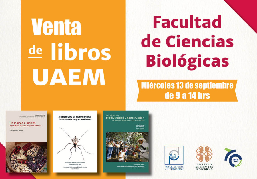 Invitación a la venta de libros en la Facultad de Ciencias Biológicas ...